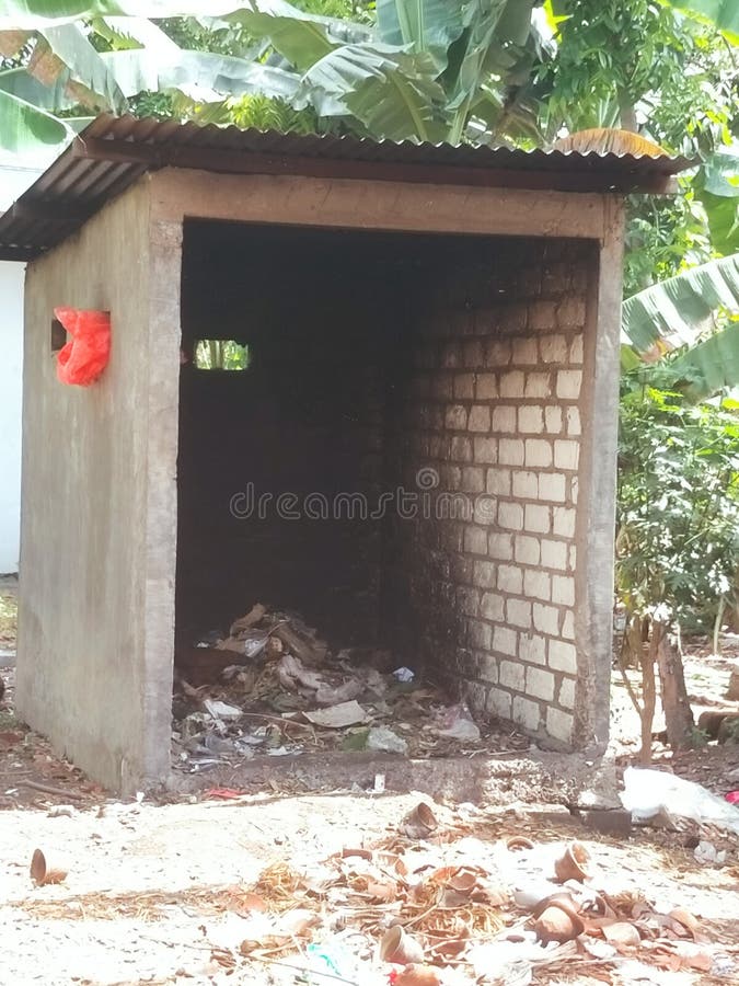 Small House for Burning Trush Stock Photo - Image of building, house ...