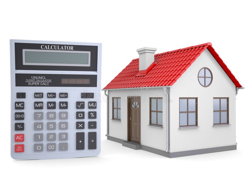 Small house and calculator stock illustration. Illustration of home ...