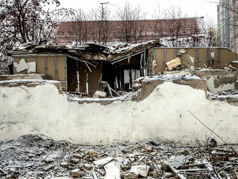 Small House Destroyed According To the Plan Stock Photo - Image of plan ...