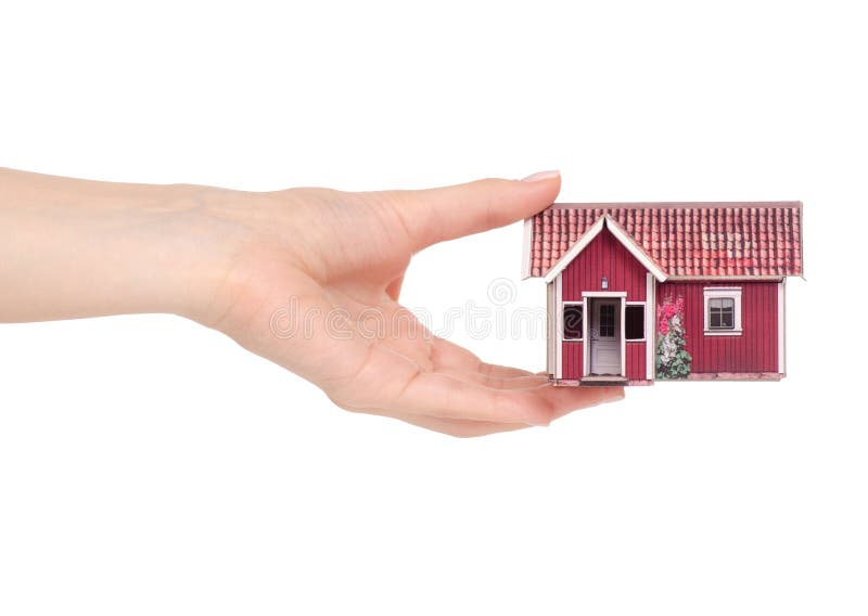 Small house in hand stock image. Image of house, estate - 115530849