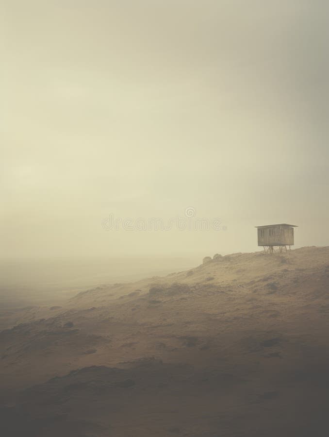 A Small House in the Hazy Distance of Another Planet Stock Illustration ...