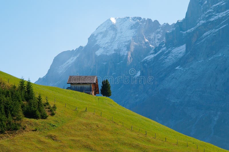 Small house on the hill stock image. Image of white, lodge - 9121855