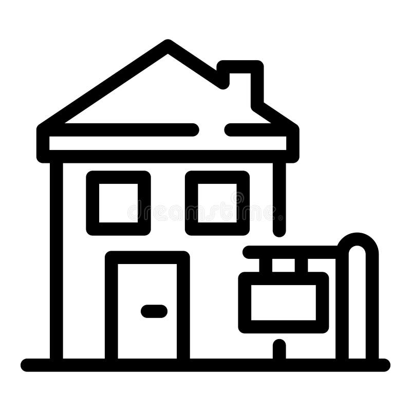A Small House Icon, Outline Style Stock Vector - Illustration of ...