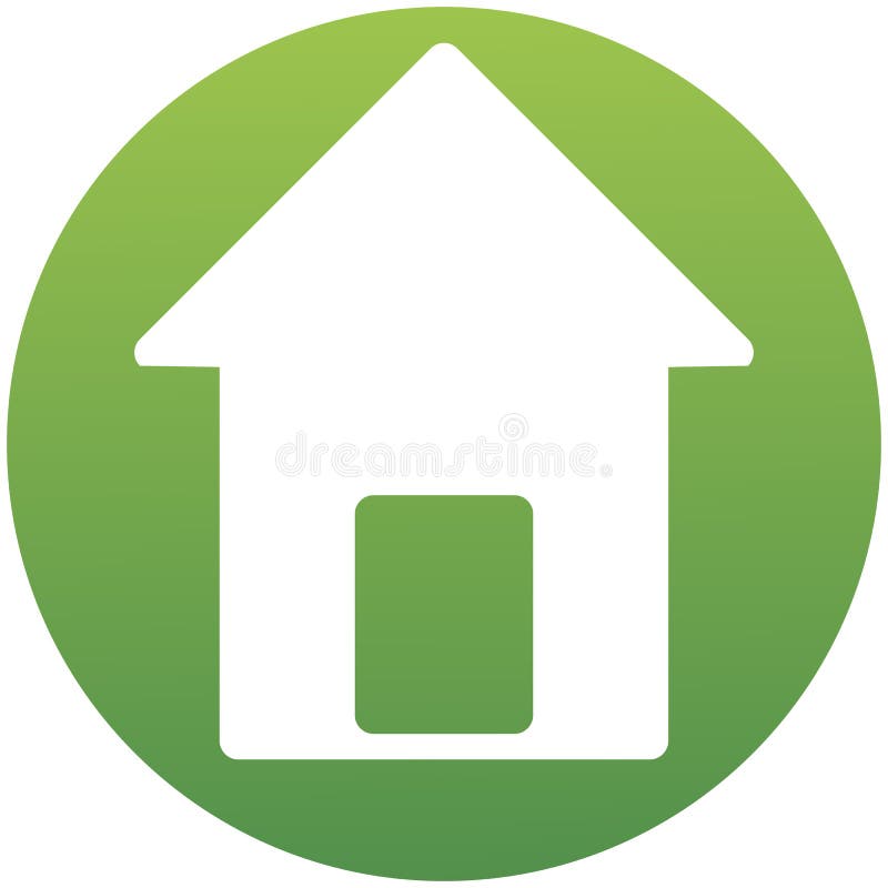 Small House. Icon Vector. Simple Flat Symbol in Green Circle. Icon of a ...