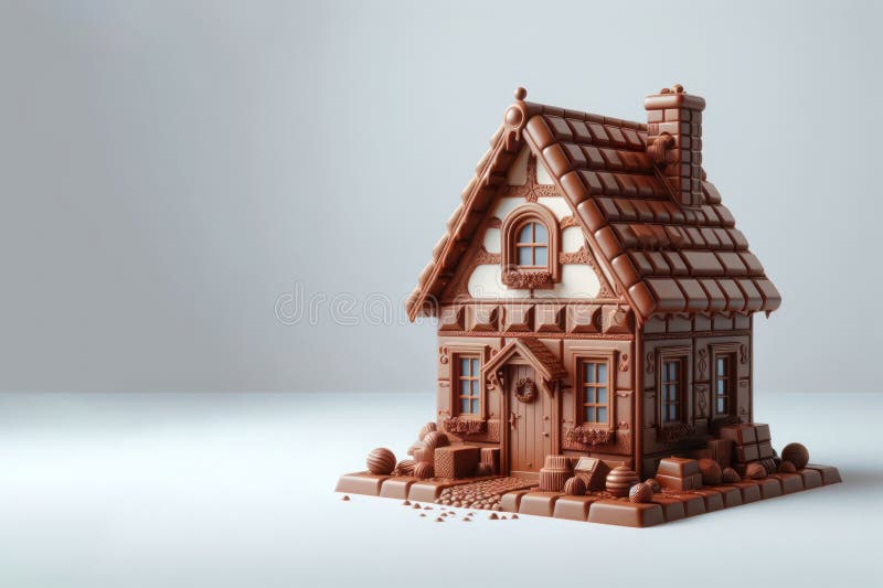 A Small House Made of Chocolate. Space for Text. Stock Image - Image of ...