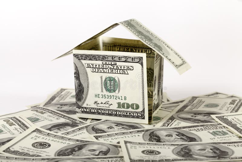 Small House Made of Dollar Bills Stock Photo - Image of small, green ...