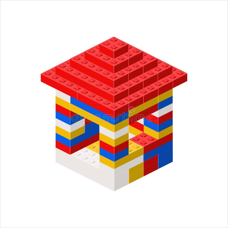 Small House Made of Plastic Blocks. Vector Stock Vector - Illustration ...