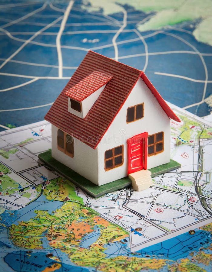 Small house on the map stock illustration. Illustration of neighborhood ...