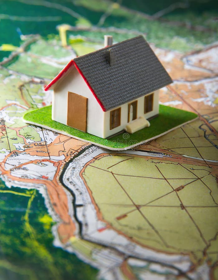 Small house on the map stock illustration. Illustration of housing ...