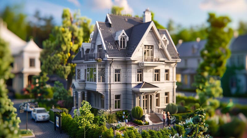 A Small House in the Middle of a City Stock Image - Image of vehicle ...