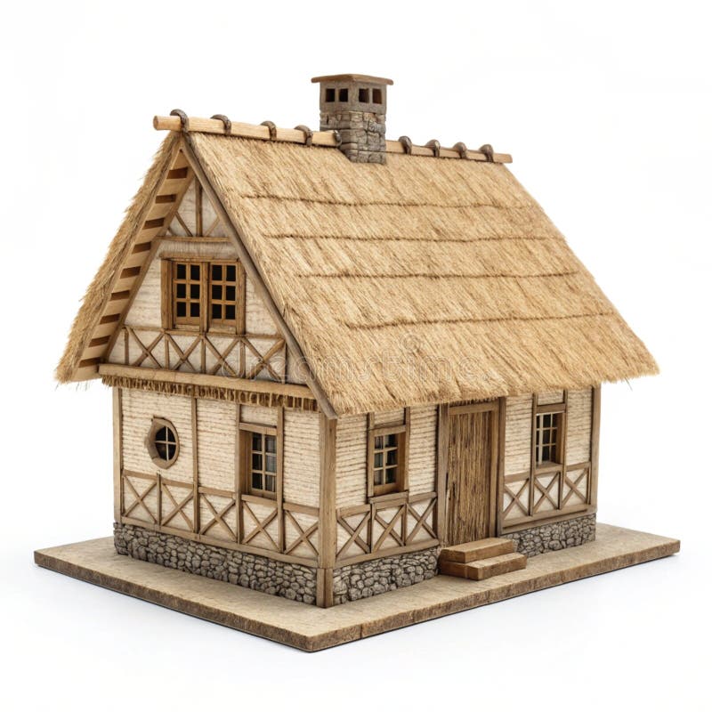 Small House Model Isolated on White Background Stock Illustration ...