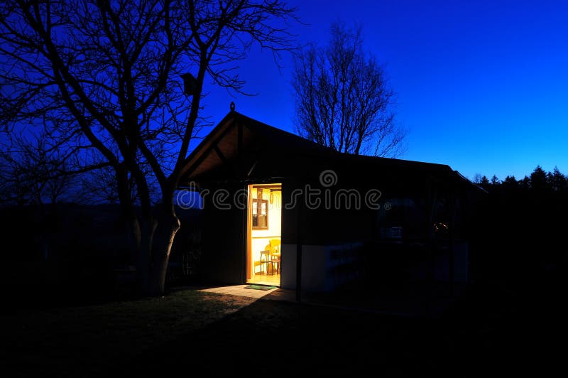Small house at night stock photo. Image of dream, bizzare - 110505752