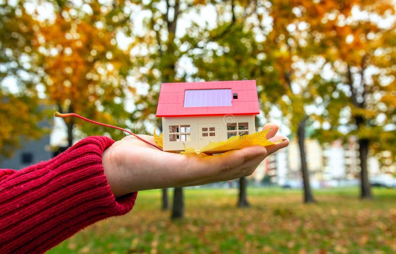 Small House in the Palm of the Hand Stock Image - Image of agent, ideas ...