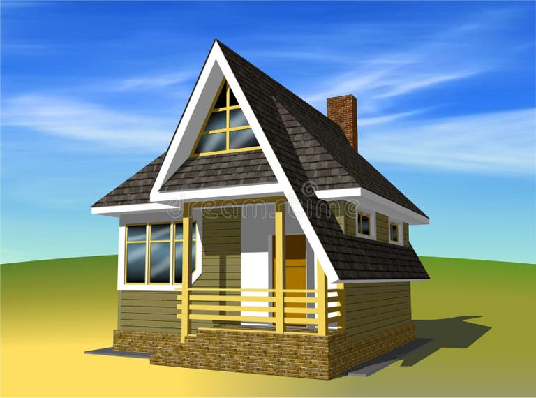 Small house. Position 1 stock illustration. Illustration of ...
