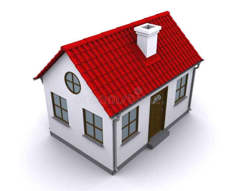 House with red roof stock vector. Illustration of exterior - 56255660