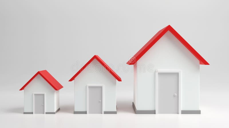 Small House with Red Roof Icon, Symbol Stock Illustration ...