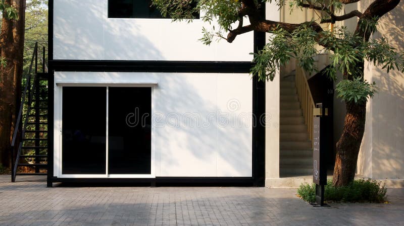 Small House with Tree in Courtyard Stock Photo - Image of tree ...