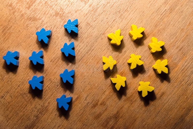 Team Work, Exclusion, Segregation - Small Human Shaped Colored Wooden ...