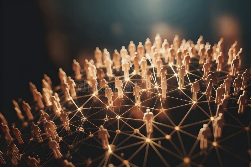 A Network of People Connected To Each Other with Glowing Lights on Them ...