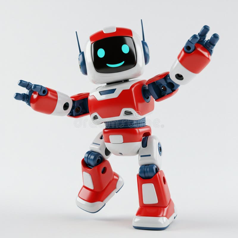 A Small, Humanoid Robot with a Friendly Design. it Features a White ...