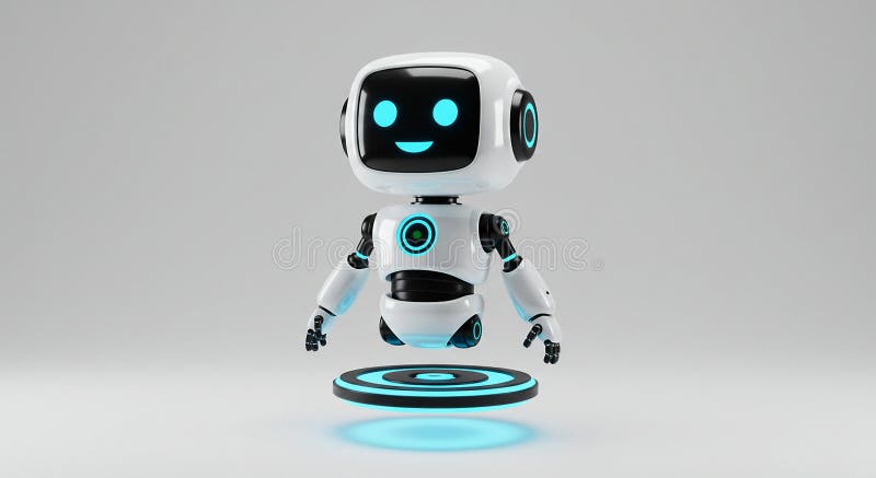 Small, Humanoid Robot with a Glossy White Body and Black Accents ...