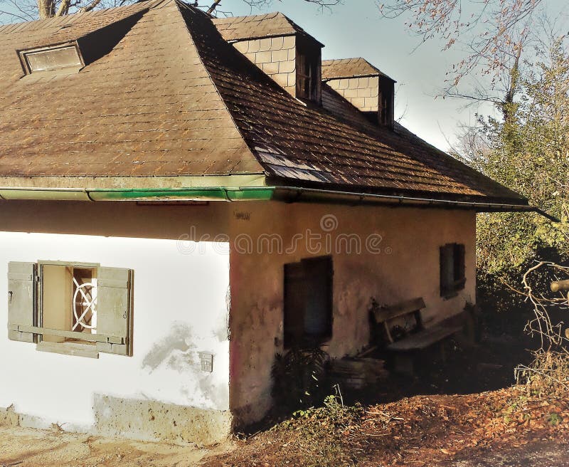 Small Hut in Forest. Autumn. Stock Photo - Image of scenen, mountain ...