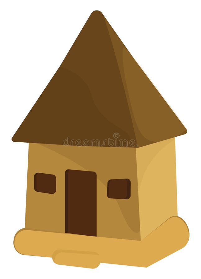 Small hut, icon stock vector. Illustration of childhood - 261376292