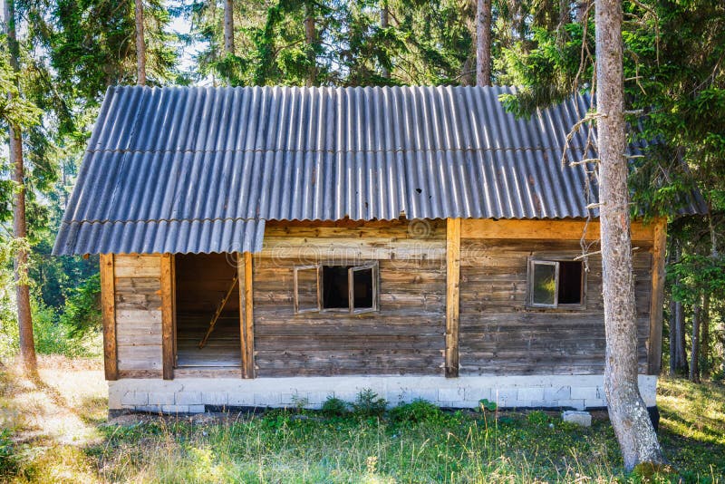 Small Hut Among The Woods In The Mountain Stock Image - Image of ...