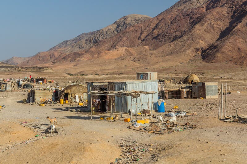 Small Huts of a Rural Settlement in Djibou Stock Image - Image of ...