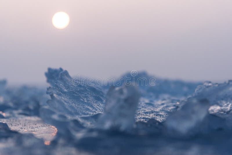Small Ice Crystals on Frozen Sea. Stock Image - Image of seascape ...