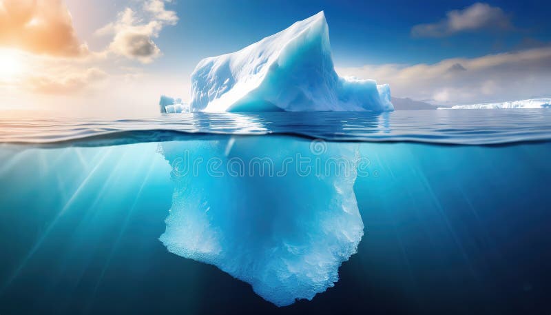 Iceberg Floating Large Part Hidden Underwater Stock Photos - Free ...