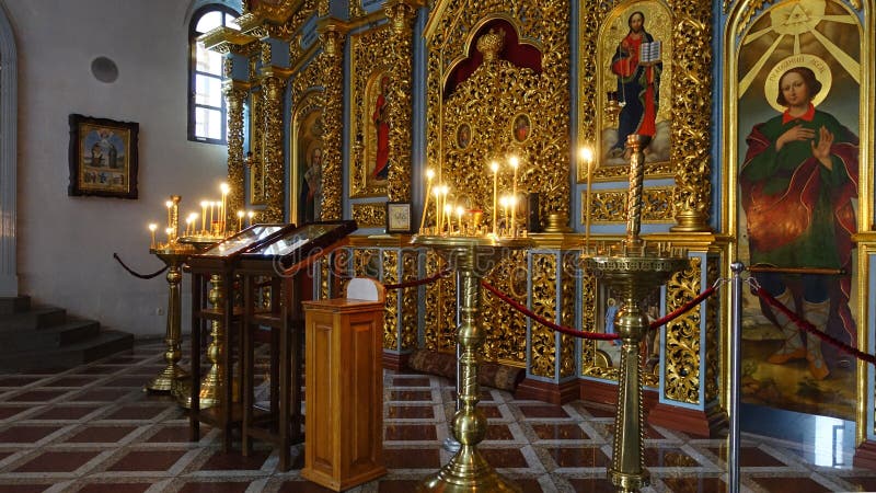 Small Iconostasis in the Left Aisle of the Assumption Cathedral Stock ...