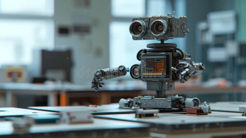Small Industrial Robot Working in a Research Lab Stock Image - Image of ...