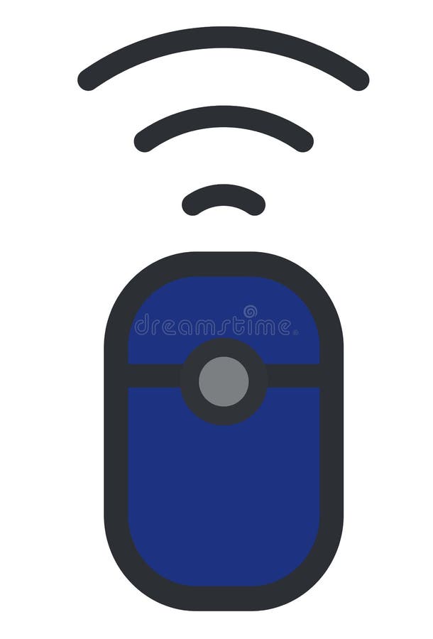 The Drawing of a Dark Blue Computer Mouse, an Input Device that is Used ...
