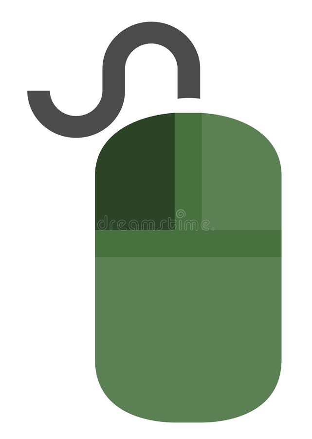 The Drawing of a Green Computer Mouse, a Small Hardware Input Device ...