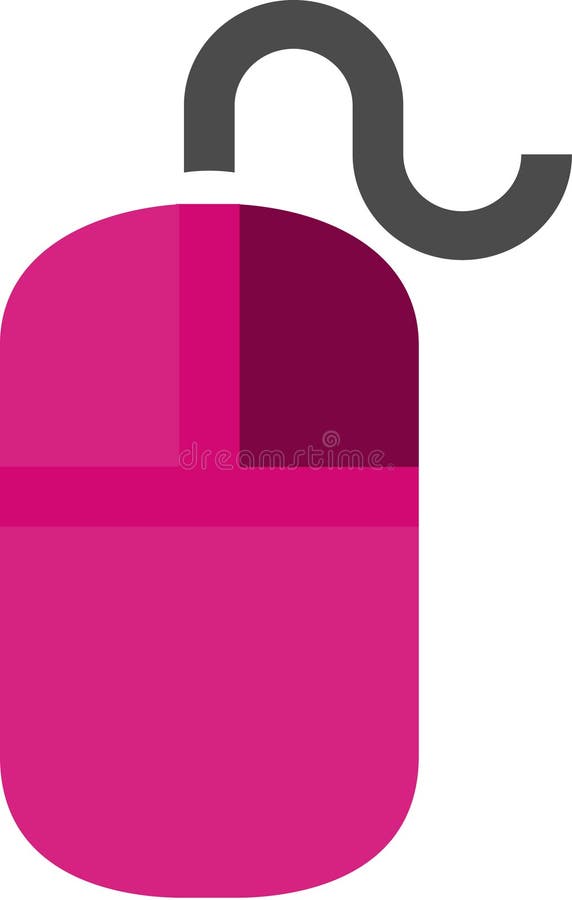 The Drawing of a Pink Computer Mouse, a Small Hardware Input Device ...