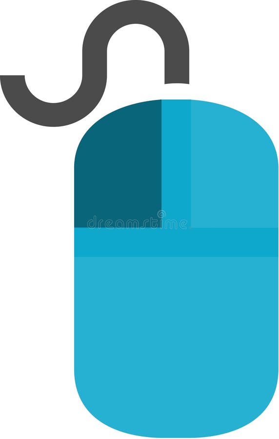 The Drawing of a Blue Computer Mouse, a Handheld Hardware Input Device that Controls a Cursor in ...