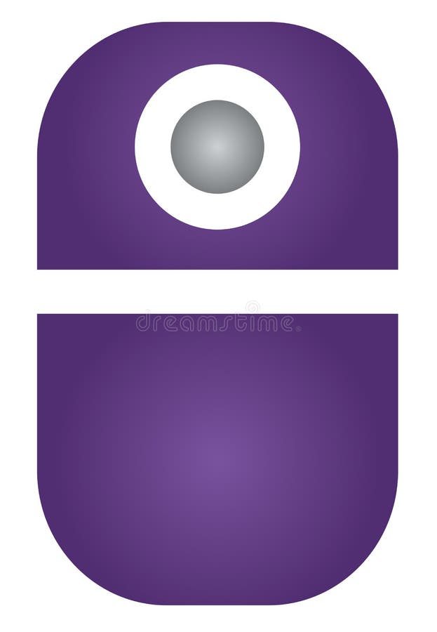 The Drawing of a Purple Computer Mouse, a Small Hardware Input Device ...