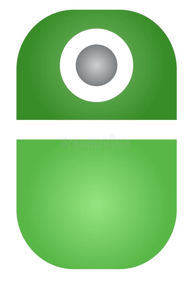 The Drawing of a Green Computer Mouse, a Small Hardware Input Device ...