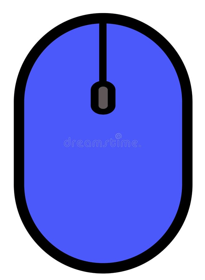 The Drawing of a Blue Computer Mouse, a Small Hardware Input Device ...