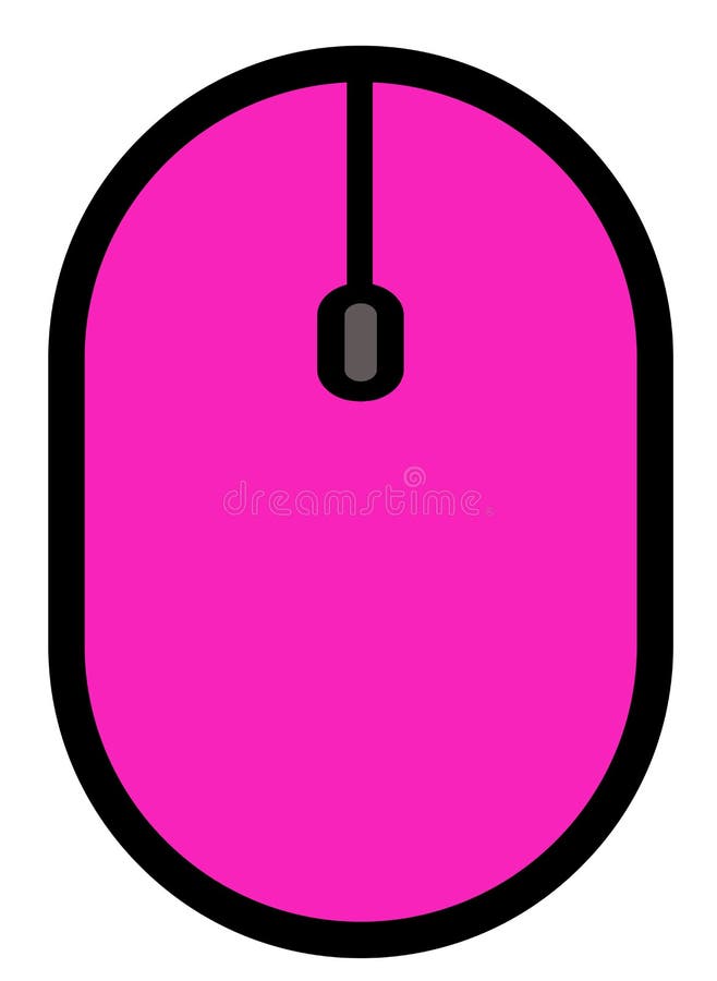 The Drawing of a Pink Computer Mouse, a Small Hardware Input Device ...