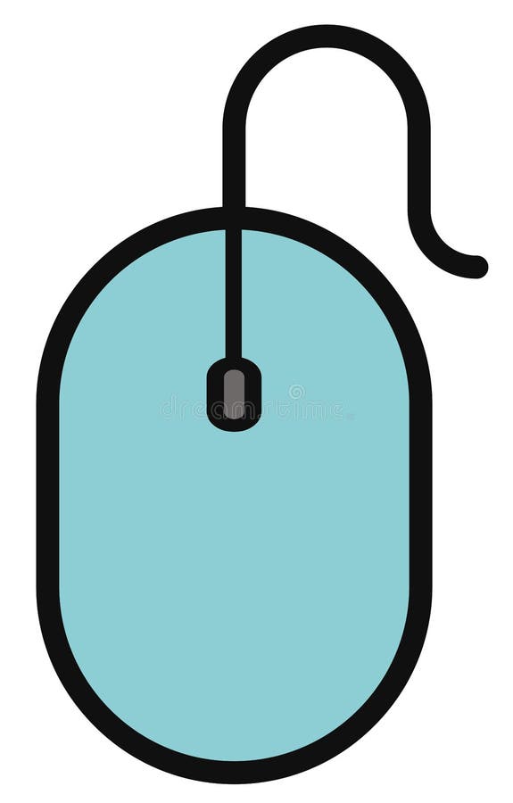The Drawing of a Blue Computer Mouse, a Small Hardware Input Device ...