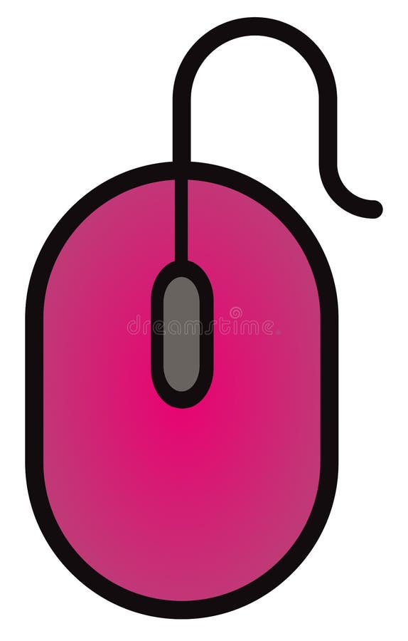 The Drawing of a Pink Computer Mouse, a Small Hardware Input Device ...