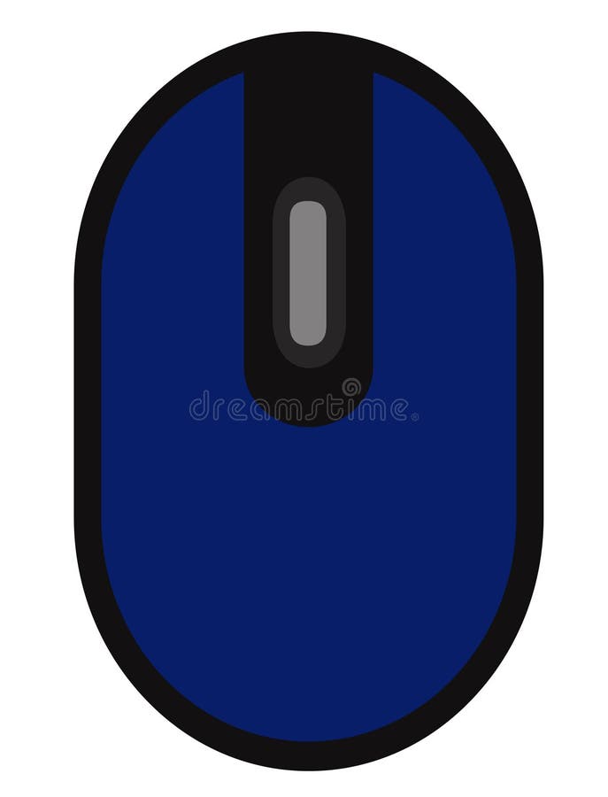 The Drawing of a Blue Computer Mouse, a Small Hardware Input Device ...