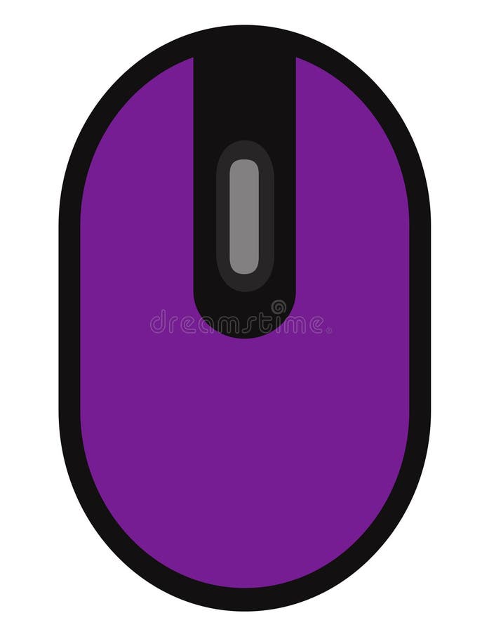 The Drawing of a Purple Computer Mouse, a Small Hardware Input Device ...