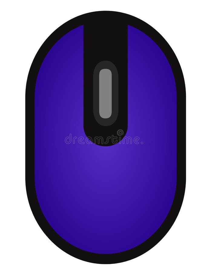 The Drawing of a Blue Computer Mouse, a Small Hardware Input Device ...