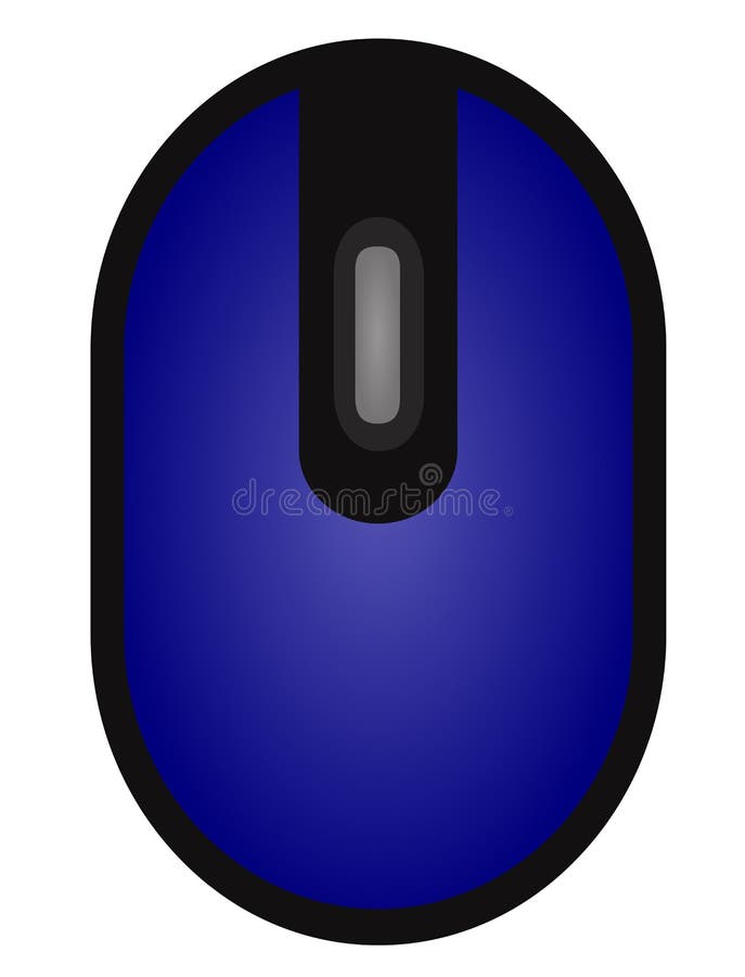 The Drawing of a Blue Computer Mouse, a Small Hardware Input Device ...