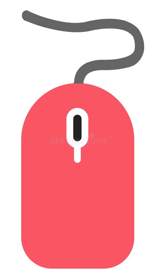 The Drawing of a Pink Computer Mouse, a Small Hardware Input Device ...