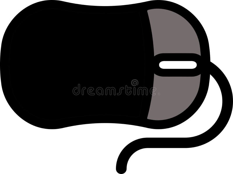The Drawing of a Clicked Black Computer Mouse, a Small Hardware Input ...