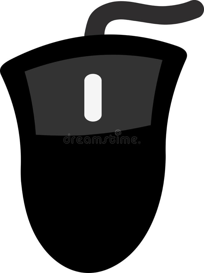 The Drawing of a Black Computer Mouse, a Small Hardware Input Device ...